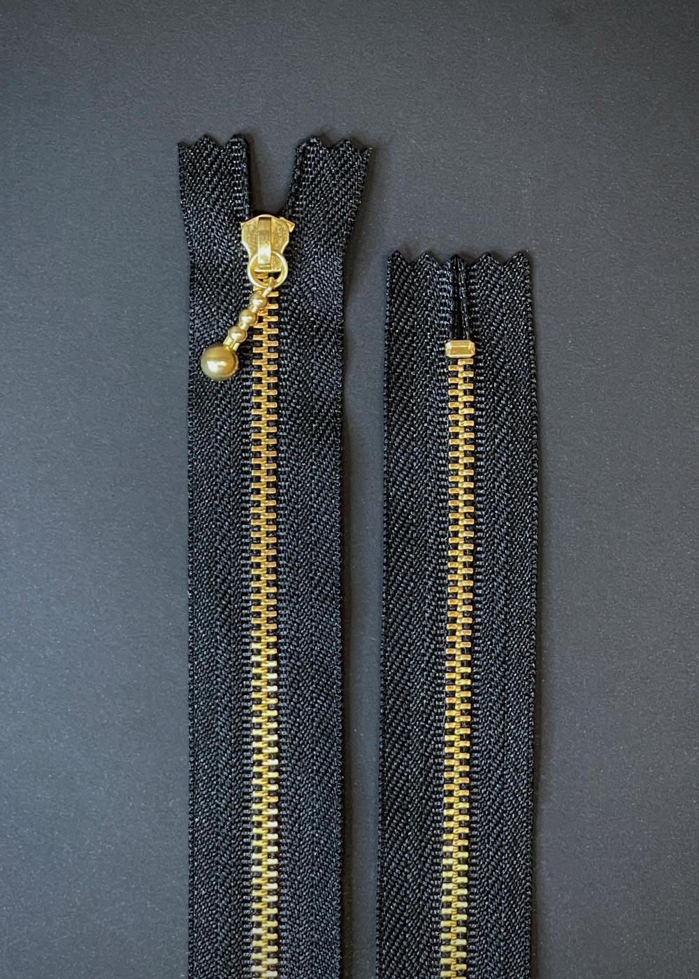 YKK Brass Zip with Ball Pull, Black – Miss Maude