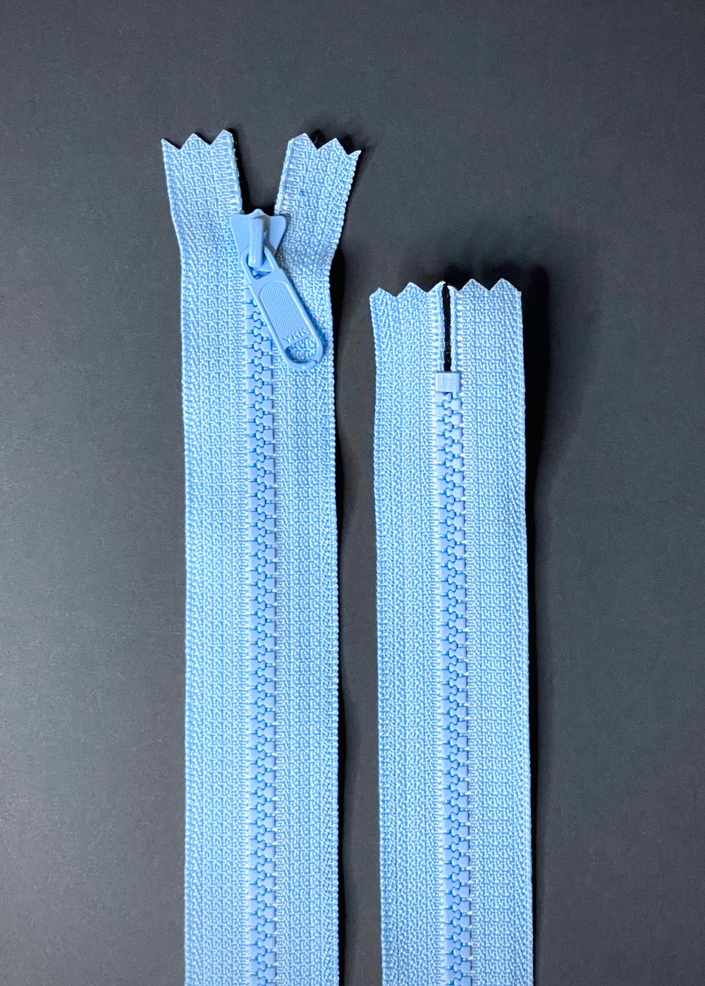 YKK Vislon 3 Zip. Light Blue 40cm – Miss Maude