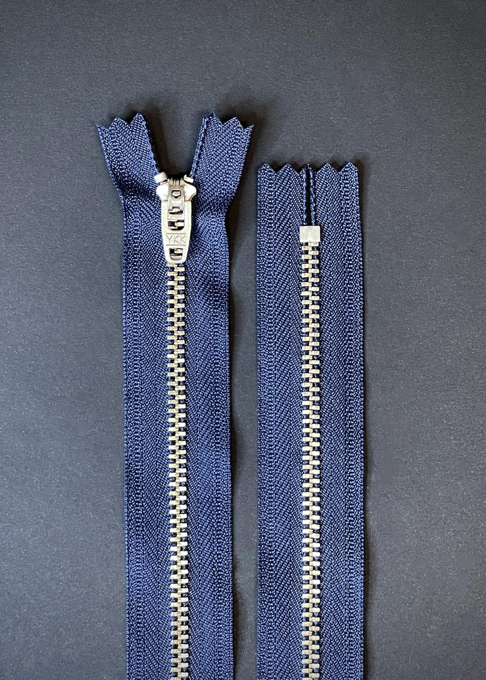 YKK Nickel Jeans Zip - Navy, 20cm – Miss Maude