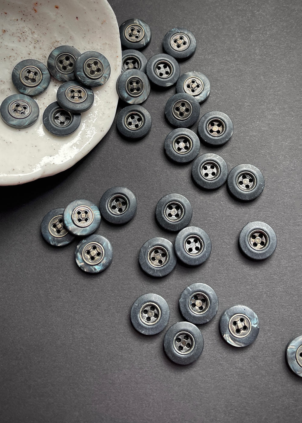 Smoke Shell with Antique Brass Buttons. 12.5mm – Miss Maude
