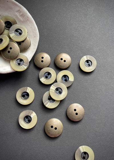 Green Olive Marble + Antique Brass Buttons. 19mm – Miss Maude