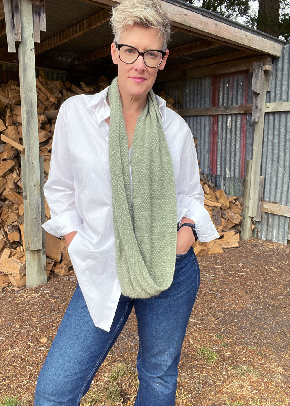 Hootenanny Cowl, Miss Maude. Print Knitting Pattern