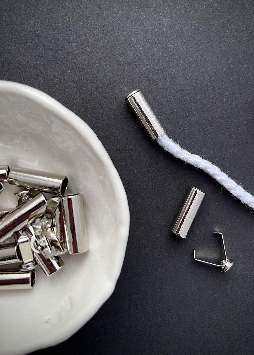 Silver Metal Cord End – Miss Maude