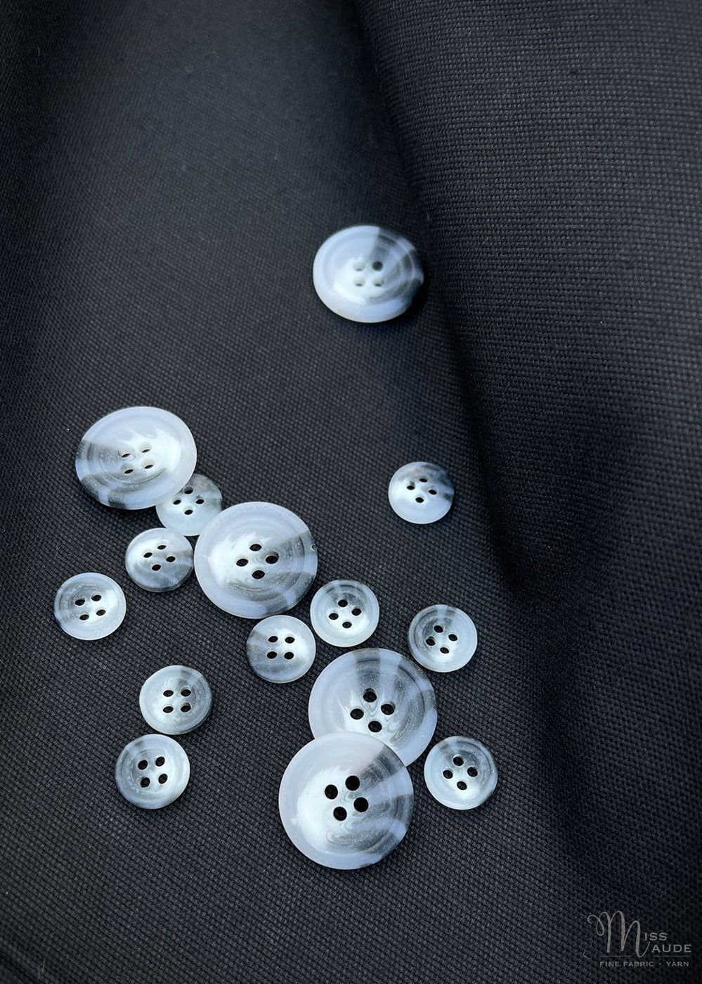 Grey Marbled Buttons - 11mm, 15mm, 23mm – Miss Maude