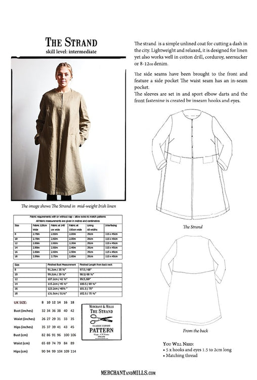 *Merchant and Mills Strand Coat Sewing Pattern – Miss Maude
