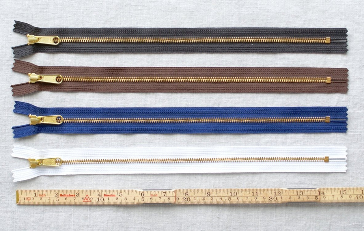 YKK Heavy Duty, Brass Long Pull, Closed End Zip - 20cm – Miss Maude